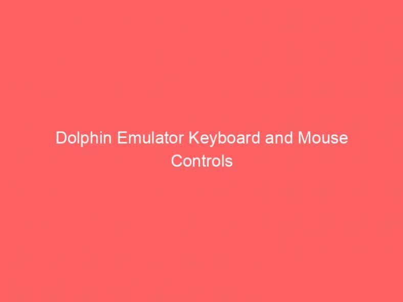 Dolphin Emulator Keyboard and Mouse Controls
